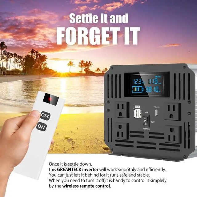 4000 Watt Modified Sine Wave Inverter, 12V Power Four 110 / 120V DC to ...