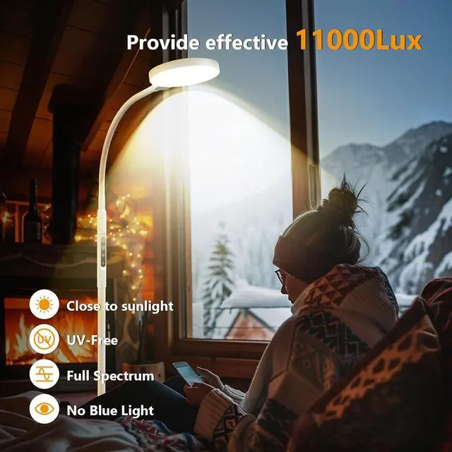 Light Therapy Lamp, 3 in 1 Therapy Floor Lighting, 11000 Lux Full ...