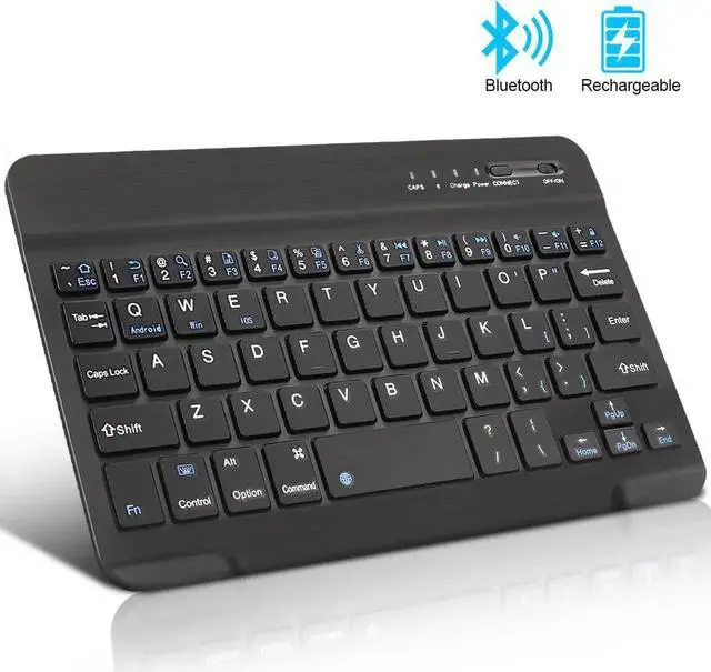 Mini Bluetooth Keyboard, Rechargeable Wireless Keyboard, Ultra-slim ...