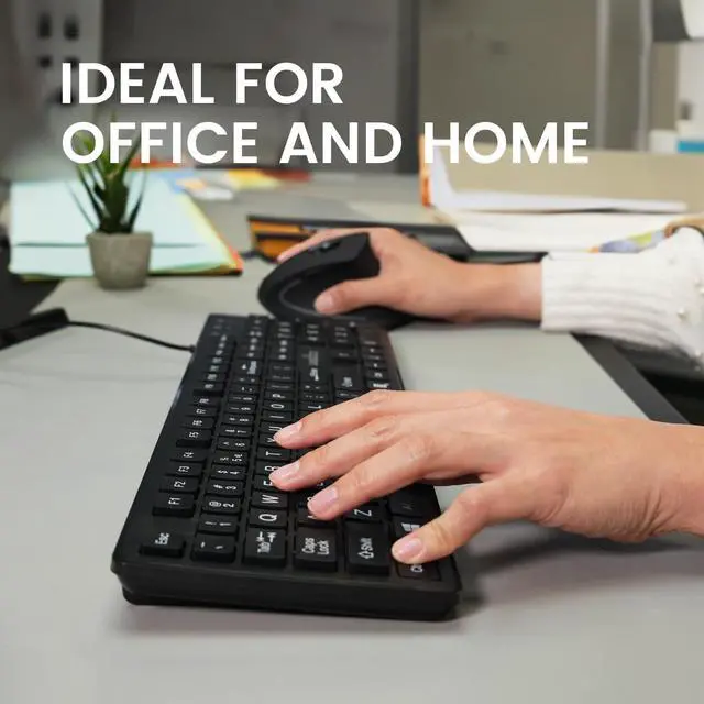 Perixx PERIBOARD-117P Wired PS2 Full Size Keyboard - Big Print Letters ...