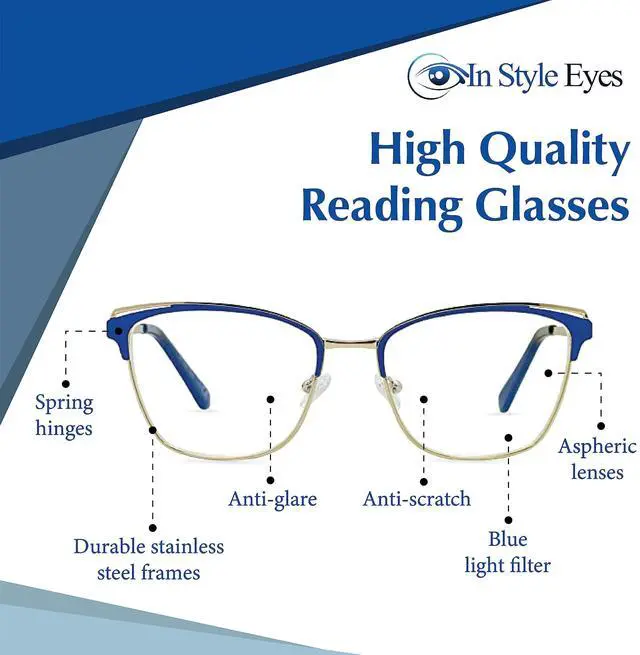 In Style Eyes Blue Light Blocking Computer Reading Glasses - Classic ...