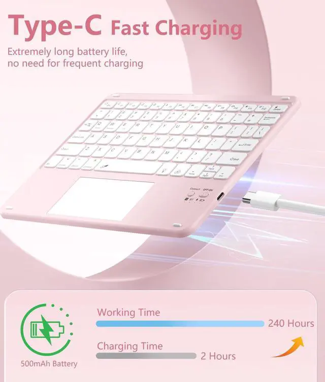 Hamile for iPad Air 11 Inch Case with Keyboard M3/M2 - Multi-Touch ...