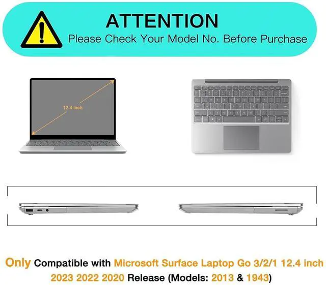 MOSISO Case Only Compatible with Microsoft Surface Laptop Go 3/2/1 12.4 ...