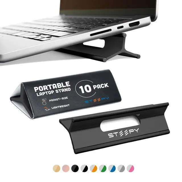 Steepy Portable Laptop Stand for Desk Adjustable Height, & Portable ...