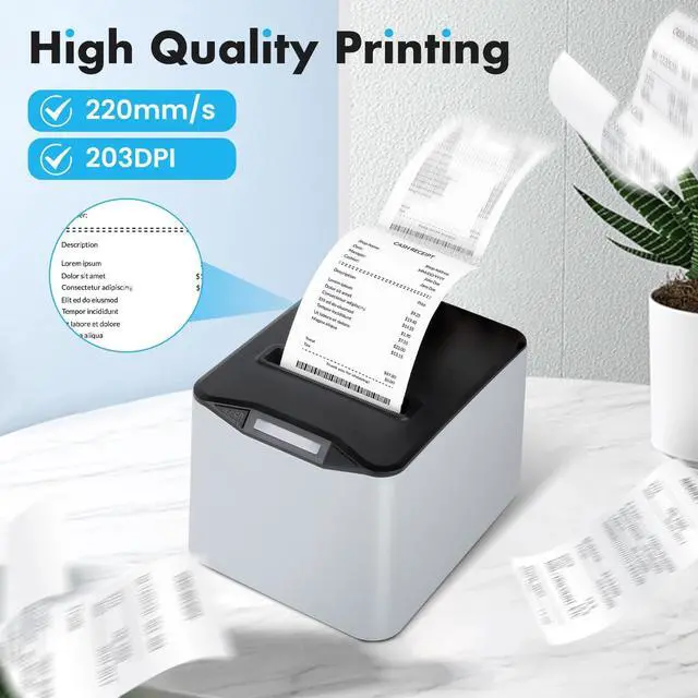 NUCOUN Thermal Receipt Printer, 80mm USB POS Printer,Auto Cutter ...