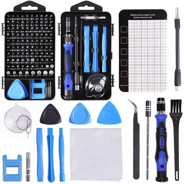 HPFIX Precision Screwdriver Sets 124-Piece Computer Tool Kit with 101 ...