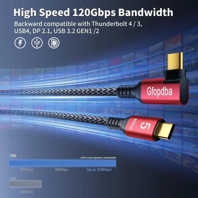 USB C Camera Tethering Cable for Right Angle Thunderbolt 5 Cable 2 FT ...