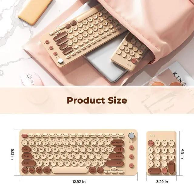 Meetion Gamer Bluetooth Computer Keyboards, Wireless Spilt Ergonomic ...