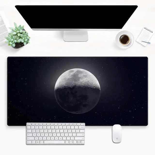 Moon Mouse Pad Sci-fi Galaxy Desk Mat Extended XL Large Gaming Mousepad ...