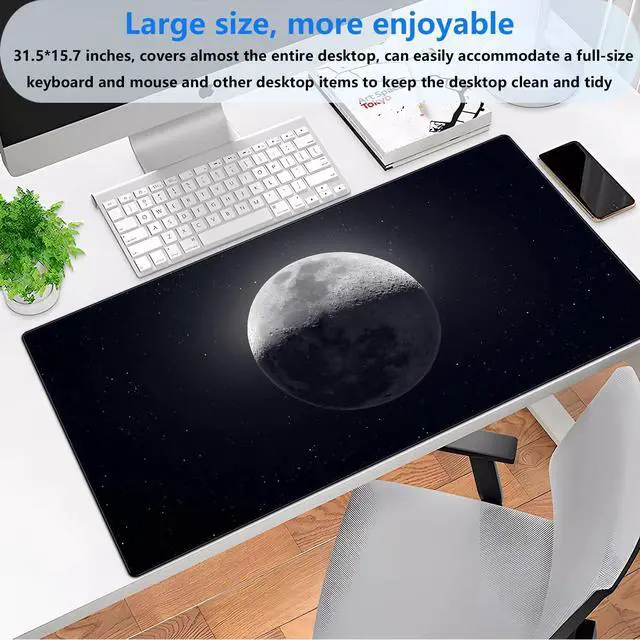 Moon Mouse Pad Sci-fi Galaxy Desk Mat Extended XL Large Gaming Mousepad ...