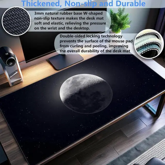 Moon Mouse Pad Sci-fi Galaxy Desk Mat Extended XL Large Gaming Mousepad ...