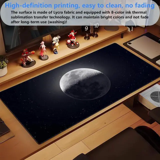 Moon Mouse Pad Sci-fi Galaxy Desk Mat Extended XL Large Gaming Mousepad ...