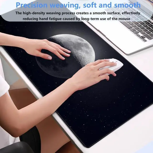 Moon Mouse Pad Sci-fi Galaxy Desk Mat Extended XL Large Gaming Mousepad ...