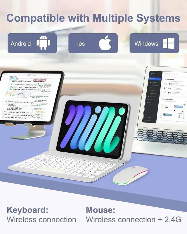 EAMPANG Universal Bluetooth Keyboard and Case for Tablet/Phone/Laptop ...