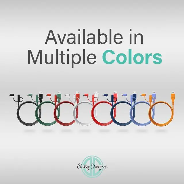 Classy Chargers Universal 3-in-1 Nylon Charging Cables for iPhone ...