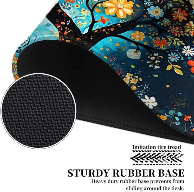 Large Gaming Mouse Pad, Magic Floral Tree Desk Pad, Big Extended ...