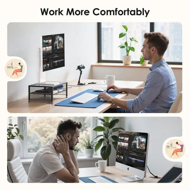 OPNICE 2-Tier Computer Monitor Stand Riser, Desk Organizer for Monitor ...