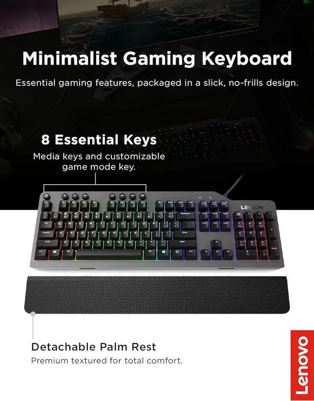 Lenovo Legion K500 RGB Mechanical Gaming Keyboard (GY40T26478), full ...