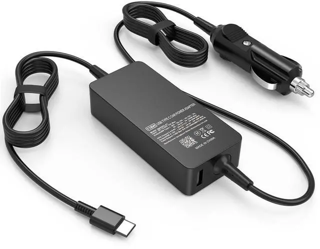 100W USB C Laptop Car Charger Fit for HP, for Lenovo, for Dell, for ...