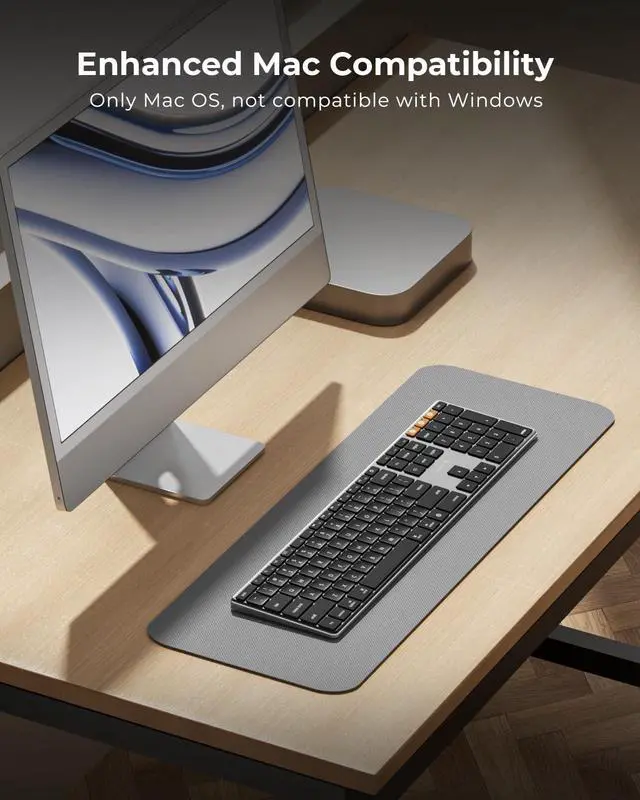 ProtoArc Backlit Wireless Keyboard for Mac, K110-A Aluminum Full Size ...