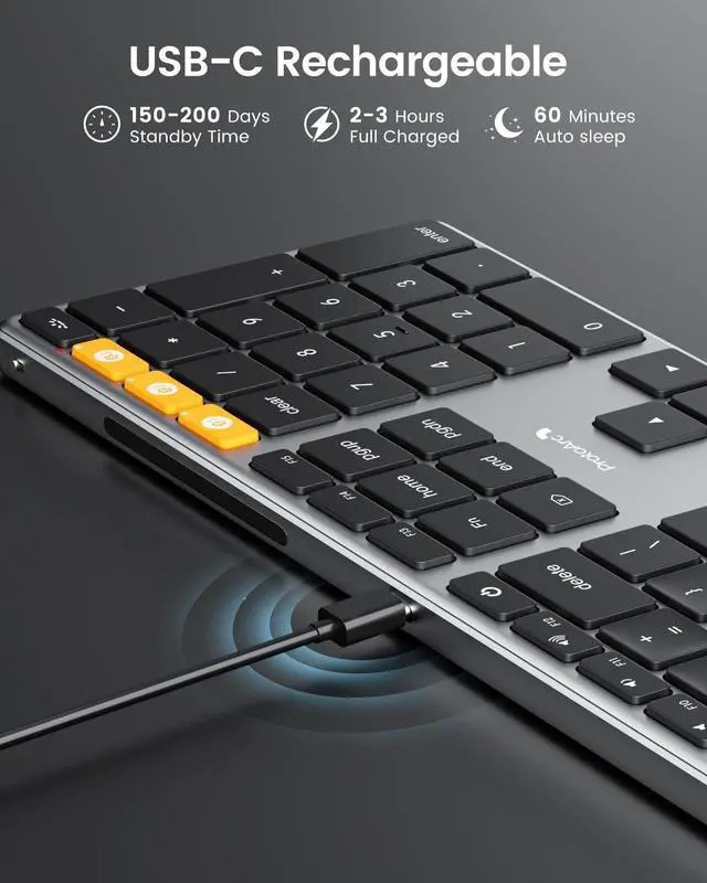 ProtoArc Backlit Wireless Keyboard for Mac, K110-A Aluminum Full Size ...