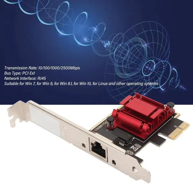 2.5G PCIE Network Card, Gigabit Ethernet Adapter with RJ45 Port, Stable ...