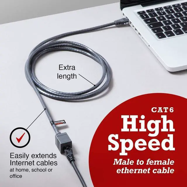 rhinocables CAT 6 Ethernet RJ45 Extension Cable CAT6 LAN Gigabit ...