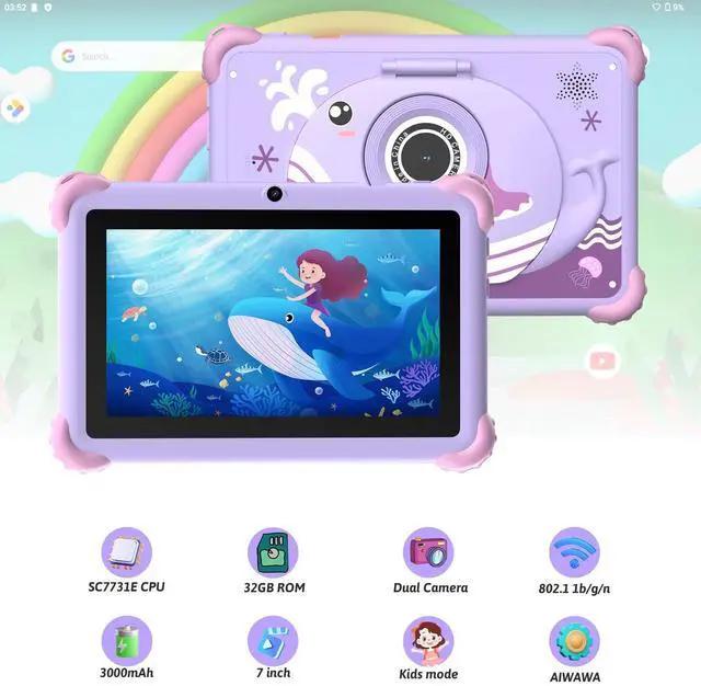 7-inch Kids Tablet for Toddlers, Android 12, 4GB RAM, 32GB ROM, WiFi ...