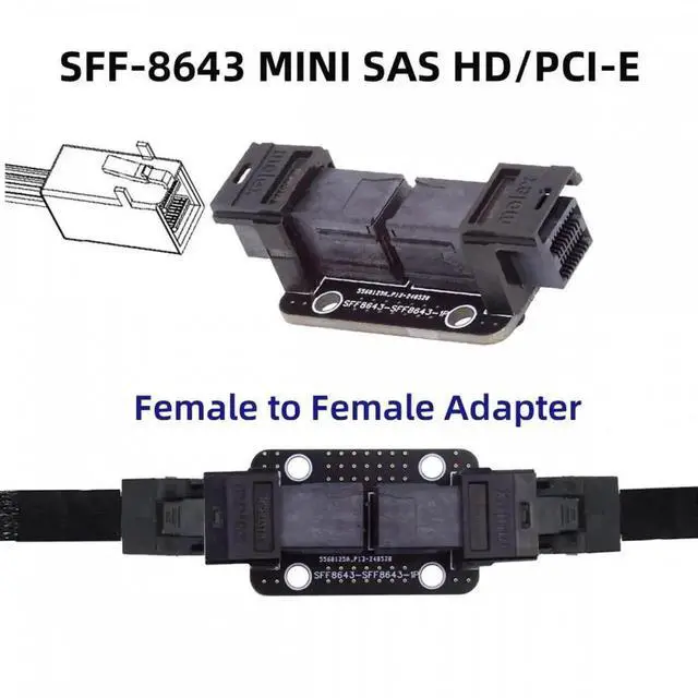 Aomoproing PCI-Express 4.0 Mini SAS HD SFF-8643 Female to SFF-8643 ...