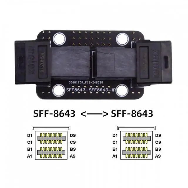 Aomoproing PCI-Express 4.0 Mini SAS HD SFF-8643 Female to SFF-8643 ...