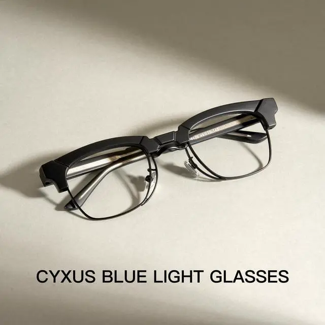 Cyxus Browline Frame Glasses Blue Light Glasses for Men Women UV ...