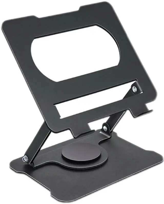 PICKUTS Black Foldable Laptop Stand Ergonomic Portable Riser with Cooling Vents & Non-Slip Pads ...
