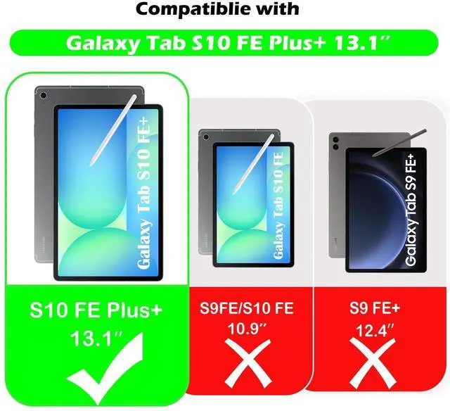 YRH for Samsung Galaxy Tab S10 FE+ Plus Case 13.1 inch 2025, Kids EVA ...