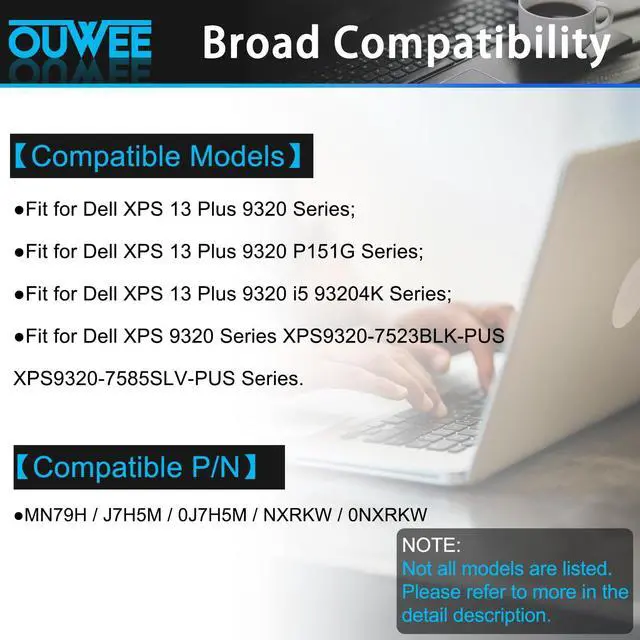 OUWEE MN79H Laptop Battery Compatible with Dell XPS 9320 XPS 13 Plus ...