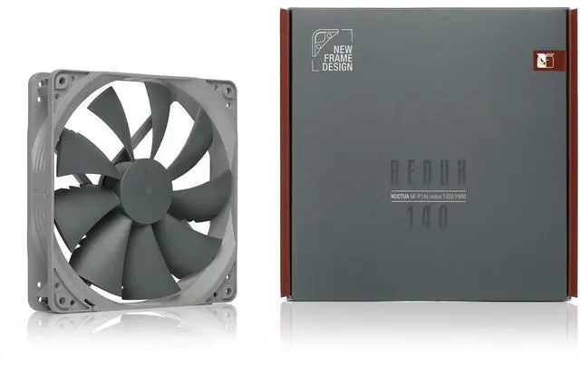 Noctua NF-P14s redux-1200 PWM, Quiet Fan, 4-Pin, 1200 RPM (140mm, Grey ...