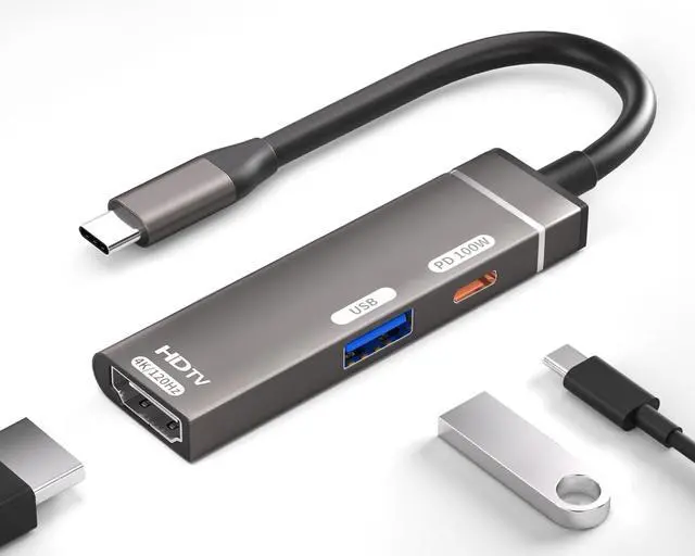 tiavalmax USB C Hub Multiport Adapter, 4K@120Hz HDMI, 100W PD, USB 3.0 ...