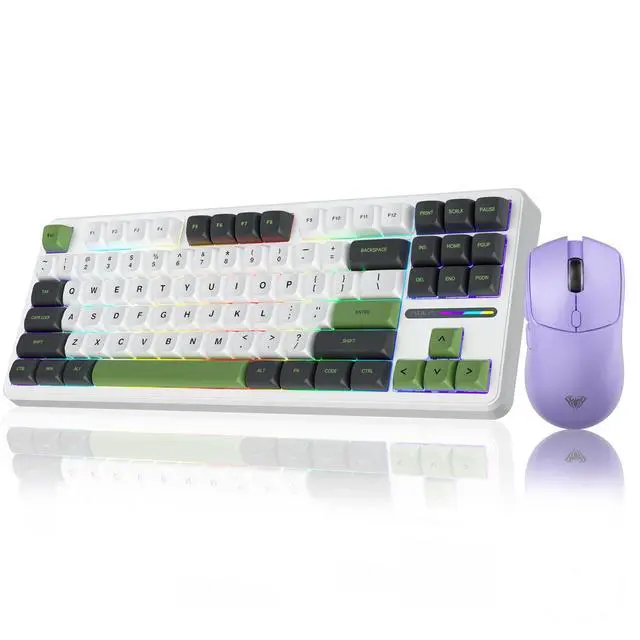 AULA Wireless Keyboard and Mouse Combo, F87 Mechanical Keyboard+SC580X ...