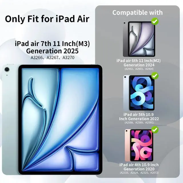KTGGHG Strong Magnetic Case for iPad Air 11-Inch M3/M2 2025/2024, iPad ...