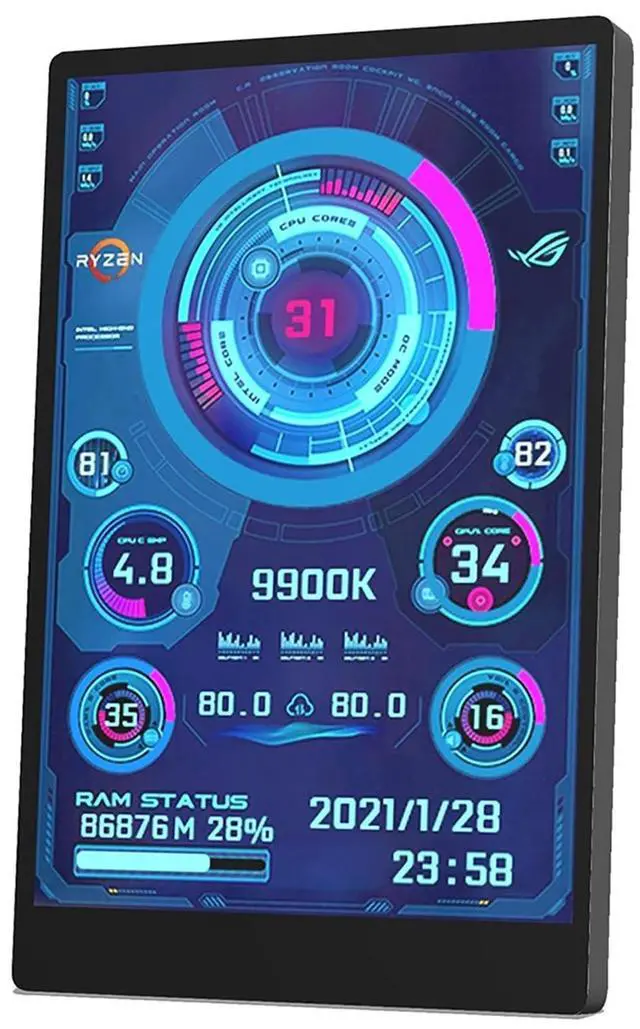 3.5" Sensor Panel PC Temperature Display,Computer Temp Monitor, PC ...