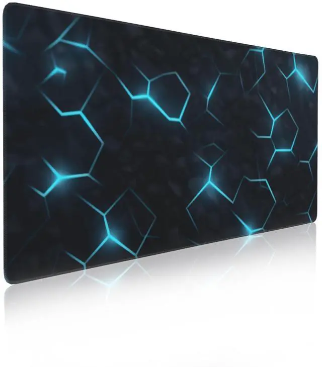 Glowing Blue Lightning Gaming Mouse Pad,Desk Mat,Non-Slip Rubber Base ...