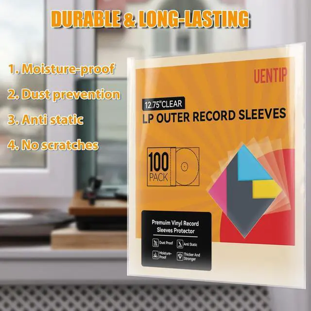 100-Pack Gatefold Vinyl Outer Sleeves-12.75" Record Sleeves Outer-Clear ...