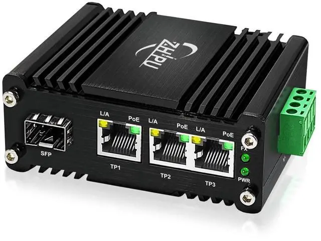 Yjntoximc Mini Industrial 3 Ports Gigabit PoE Switch with DC1248V ...