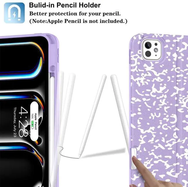 Supveco Keyboard Case for iPad Pro 13 Inch (M4) 2024 with Pencil Holder ...