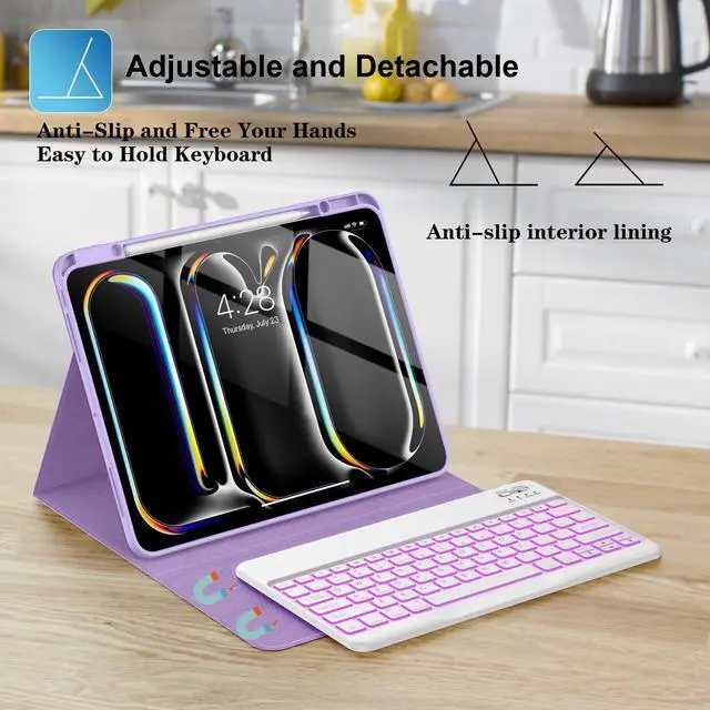 Supveco Keyboard Case for iPad Pro 13 Inch (M4) 2024 with Pencil Holder ...