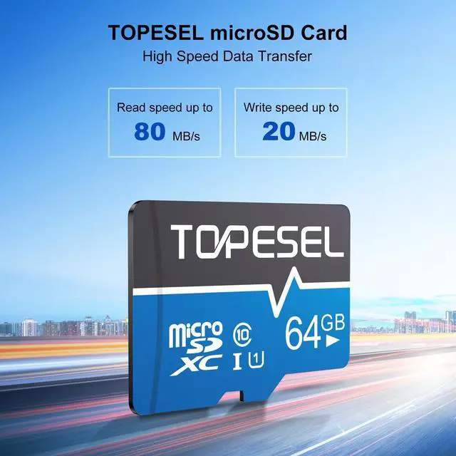 TOPESEL 64GB Micro SD Card 2 Pack Memory Cards UHS-I TF Card Class 10 ...