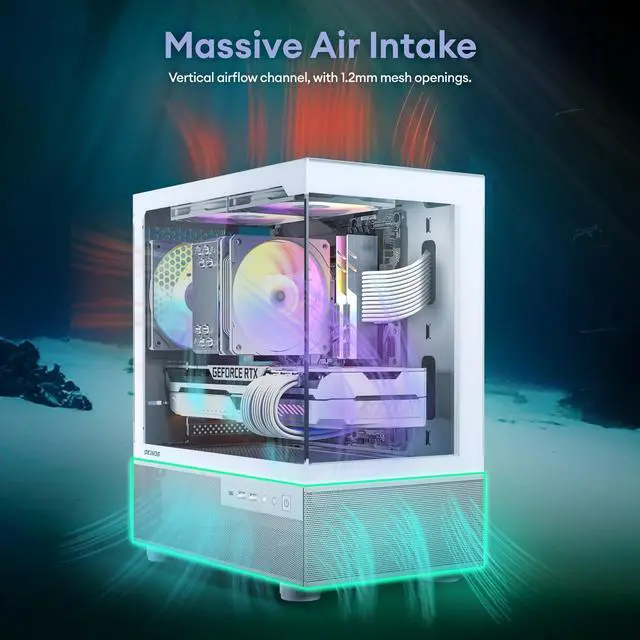 Okinos Aqua 3, Micro ATX Case, MATX PC Case with 3 X 120mm 3-Pin ARGB ...