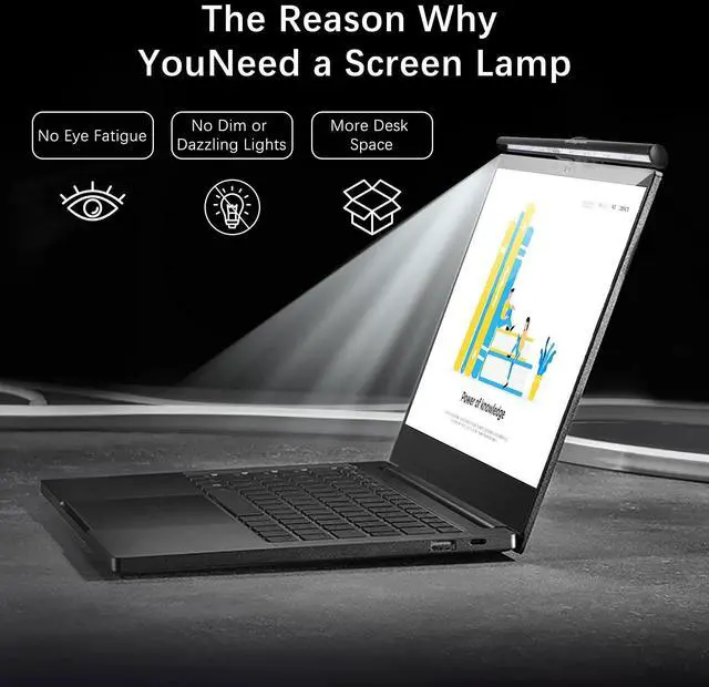 Wodgreat Laptop Monitor Lamp, LED Screen Light Bar, Adjustable ...