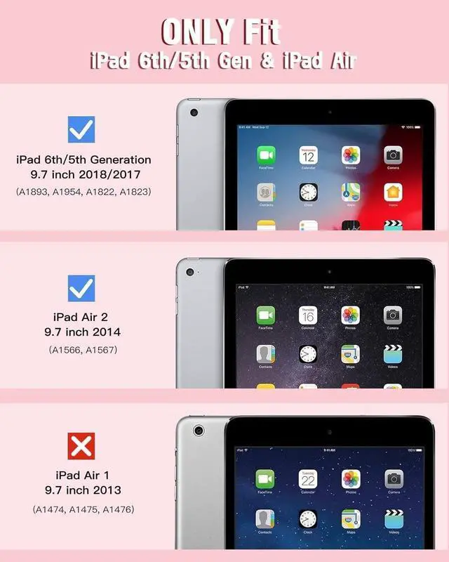 BMOUO Case for iPad 6th 5th Generation (9.7 inch, 2018/2017 ...