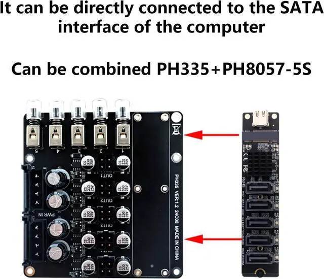 Fowspvzn 2X 4Pin to 4Pin 5/12V Power Supply Board Module Adapter Power ...