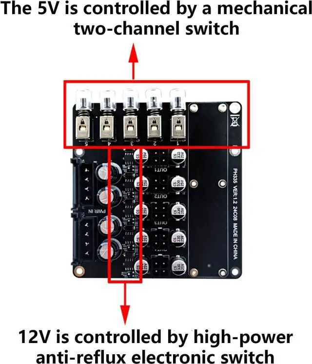 Fowspvzn 2X 4Pin to 4Pin 5/12V Power Supply Board Module Adapter Power ...